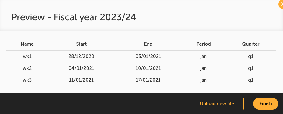 Format and Upload Your Fiscal Calendar